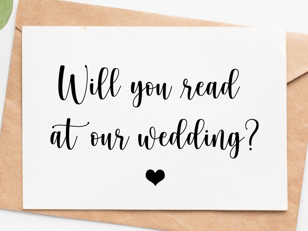 Will You Read at Our Wedding Card, Wedding Speech Invitation Card ...