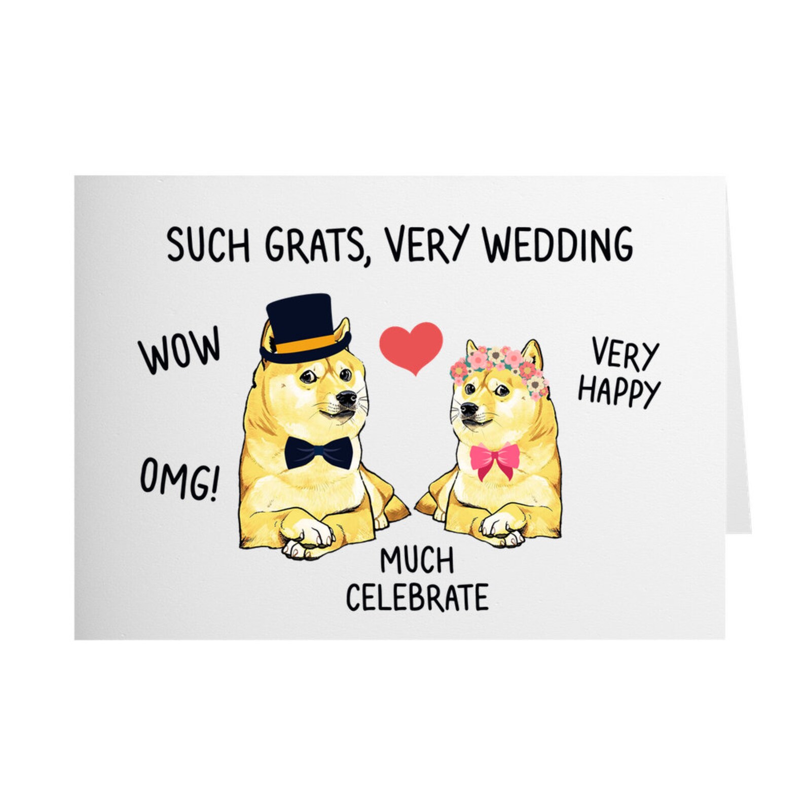 Funny Shiba Inu Wedding Card Shibe Internet Meme - Etsy
