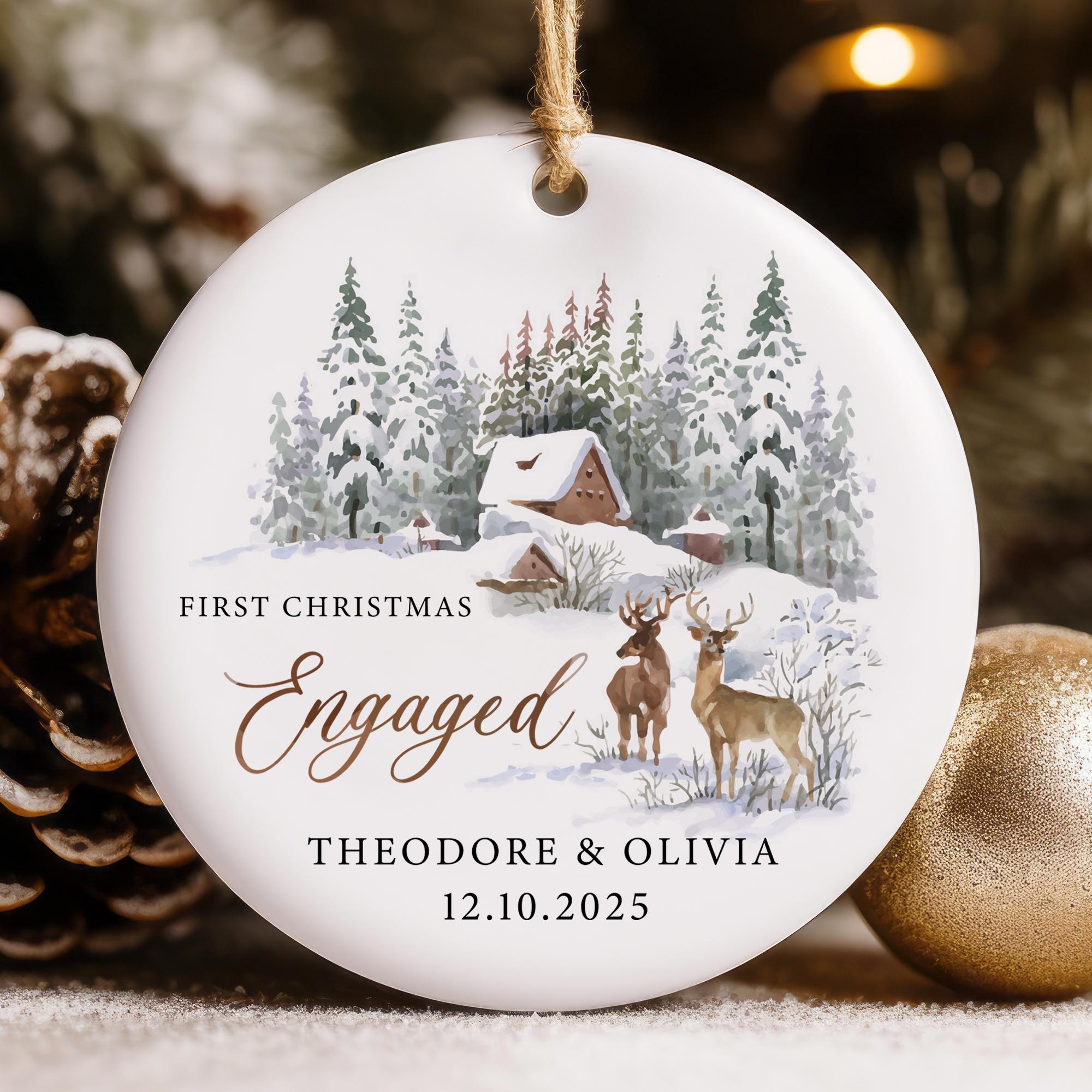 Our First Christmas Engaged Ornament, Personalized Engagement Ornament ...