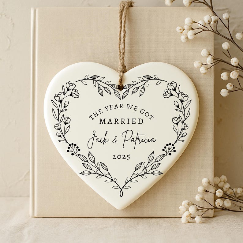 First Christmas Married Ornament, Personalized Wedding Ornament, 1st ...