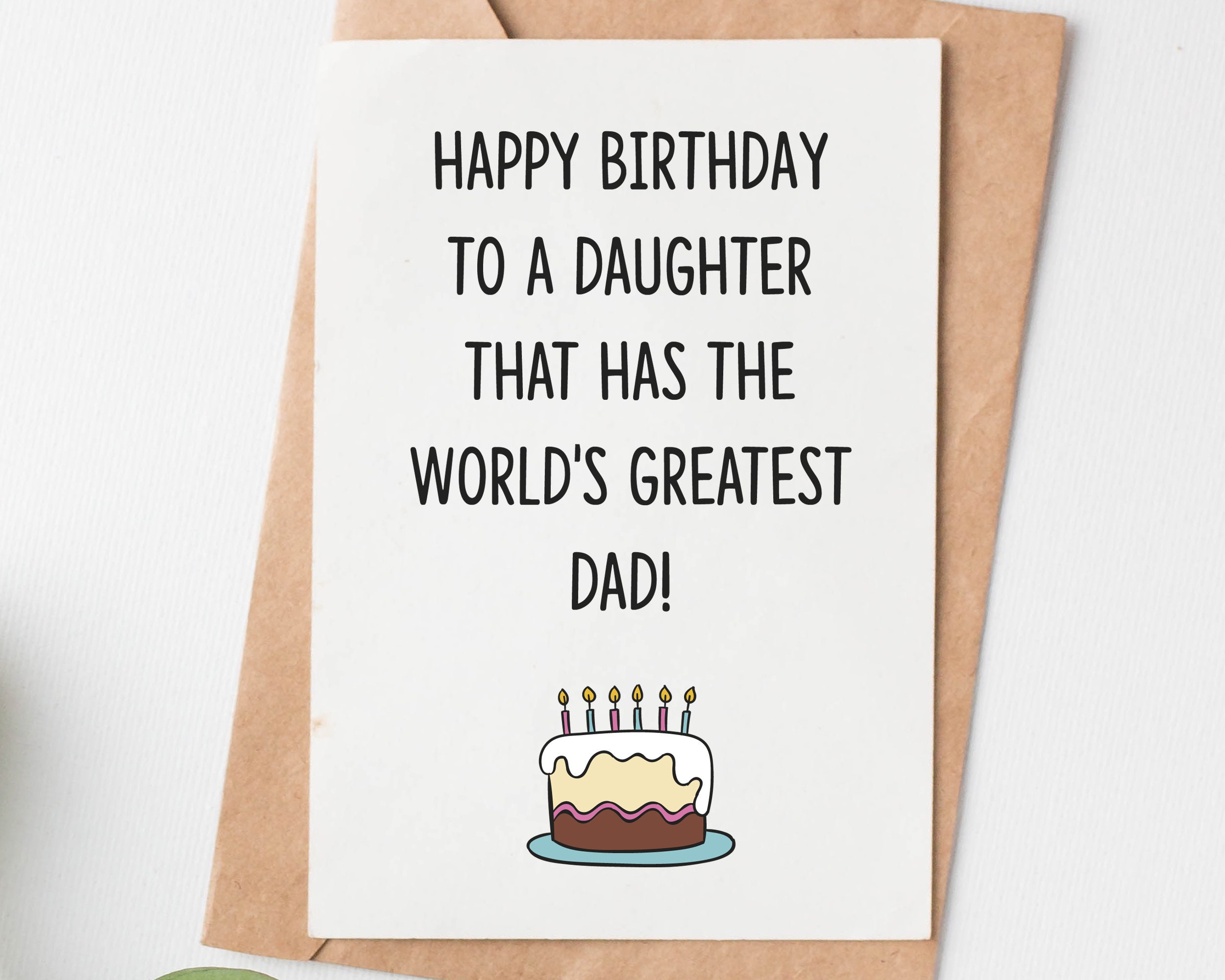 Happy Birthday Card For Daughter From Dad Daughter Funny Etsy