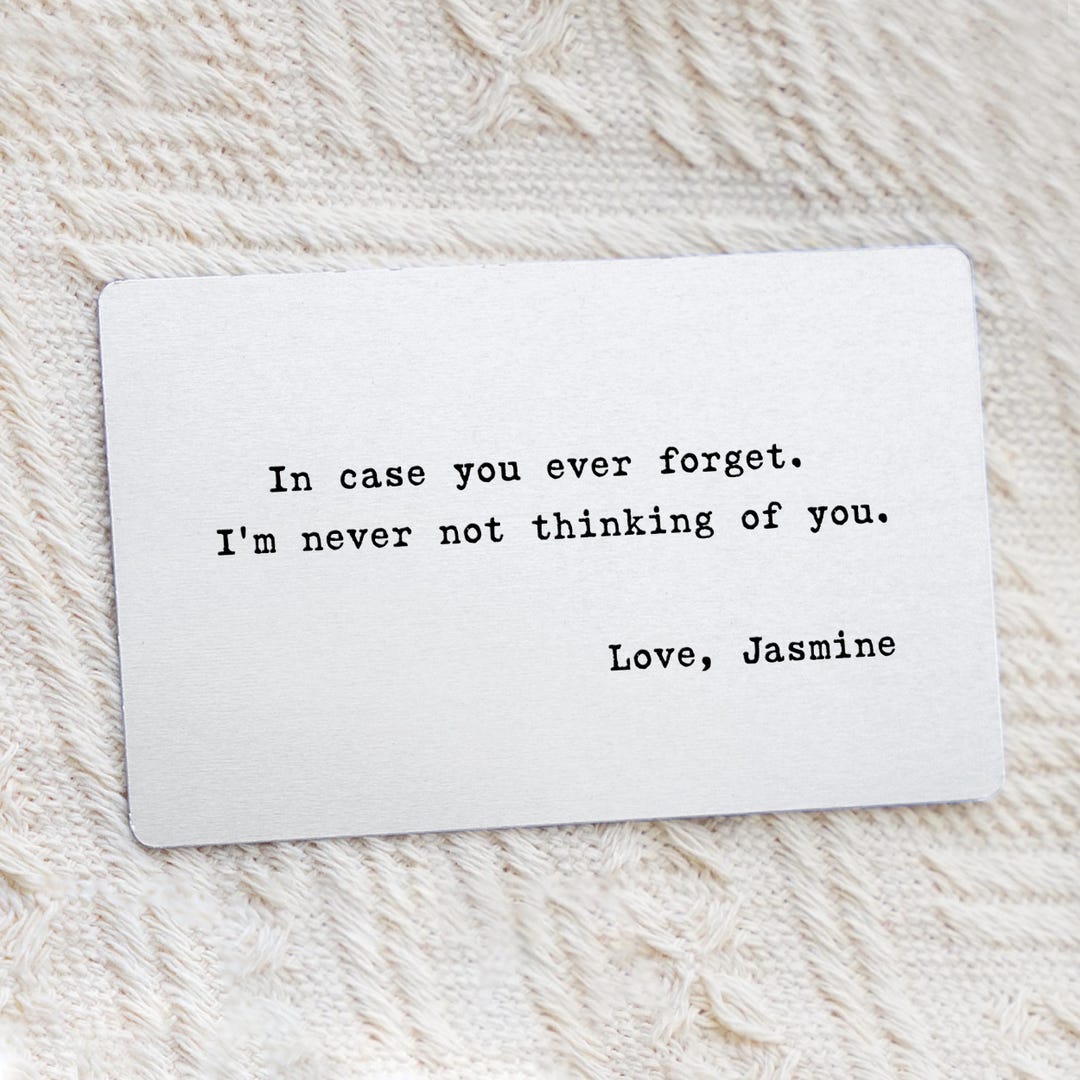 Romantic Wallet Card, Personalized Valentines Day Gift for Him, Long ...