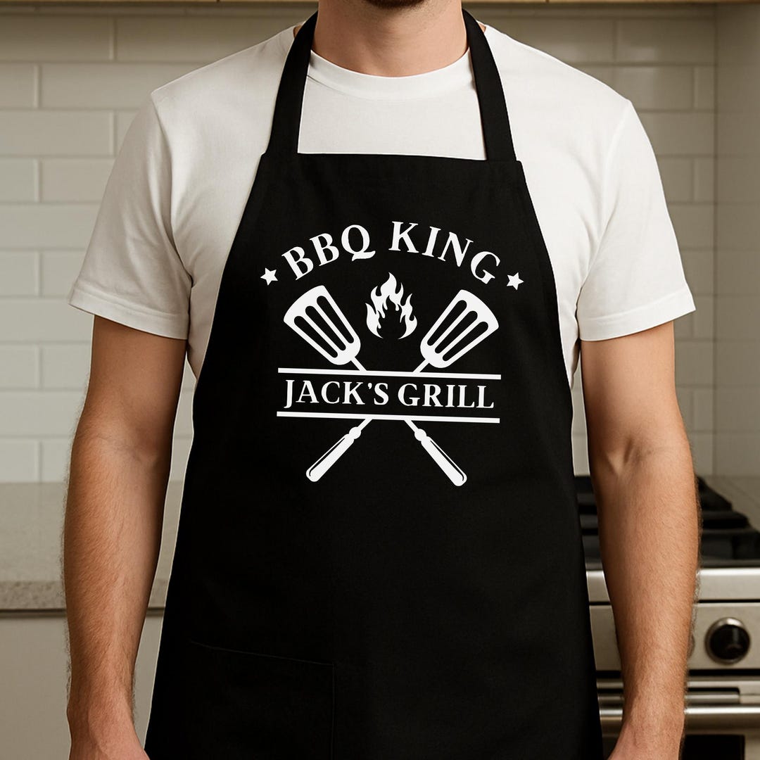 BBQ King Custom Apron, Grill Dad Apron, Funny Fathers Day Gift for Dad ...