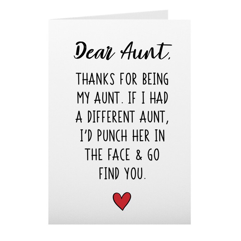 Funny Birthday Card for Aunt Aunt Birthday Card Best Aunt - Etsy