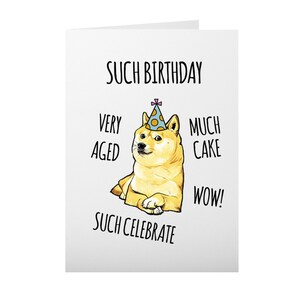 Shiba Inu Birthday Card, Funny Dog Birthday Card, Sarcastic Shibe ...