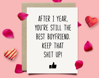 1 Year Dating Anniversary Card for Boyfriend I Love You Card - Etsy