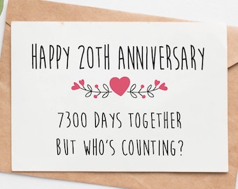 Funny 20 Year Anniversary Card 20th Wedding Anniversary Card - Etsy