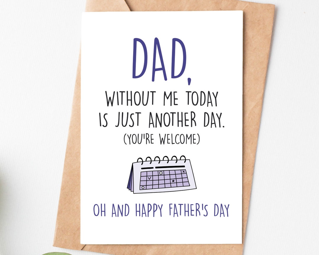 Funny Fathers Day Card, Sarcasm Card for Dad, Father's Day Gift From ...