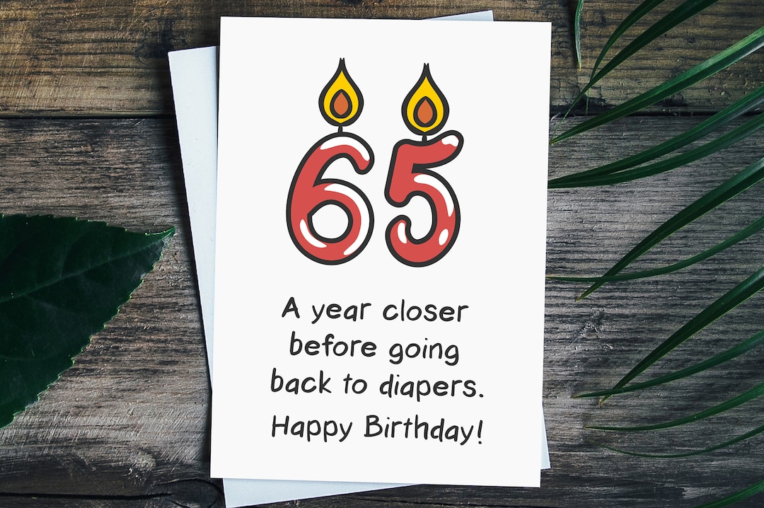 65th Birthday Card, Funny 65th Birthday Gifts for Women Men, 65th Rude ...