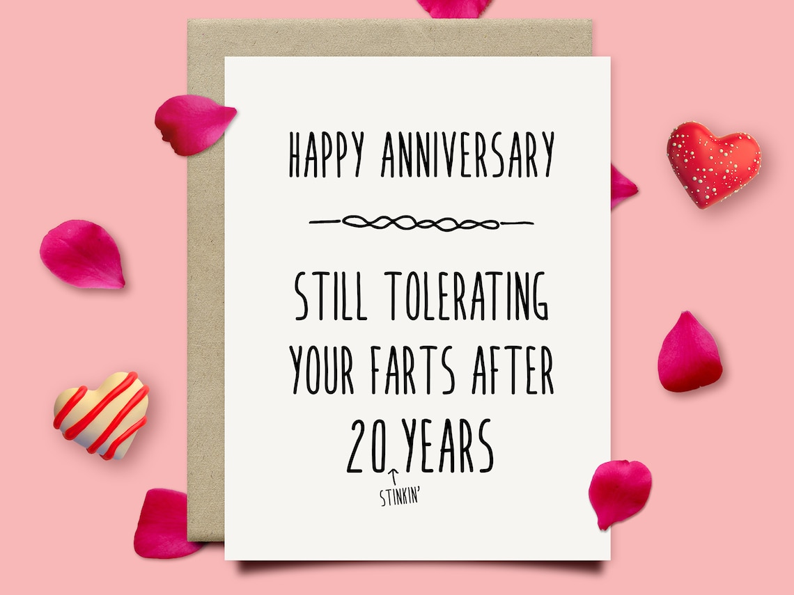 Funny 20th Anniversary Card for Husband Porcelain Anniversary - Etsy