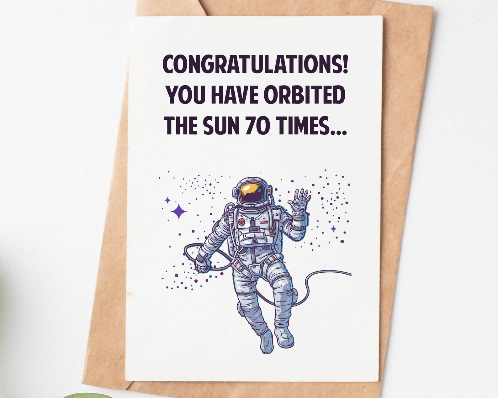 Funny 70th Birthday Card for Men or Women Orbited the Sun 70 - Etsy