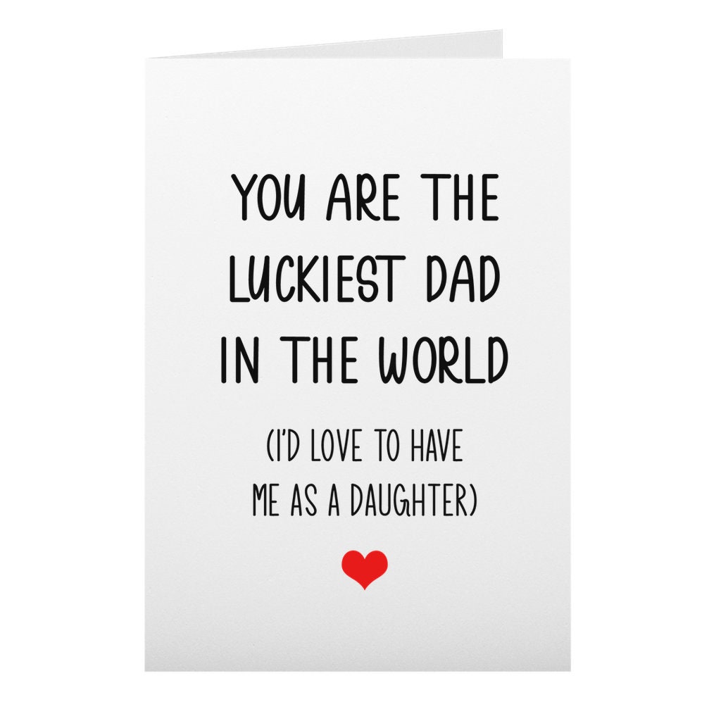 Luckiest Dad Card Funny Fathers Day Card Fathers Day Gift - Etsy