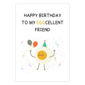 Egg Pun Birthday Card for Friend, Funny Best Friend Birthday Card ...