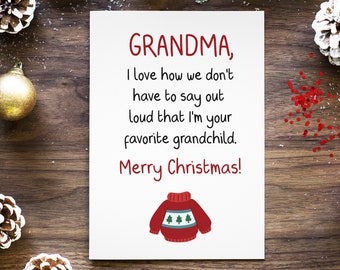 Christmas Greeting Grandma - Etsy