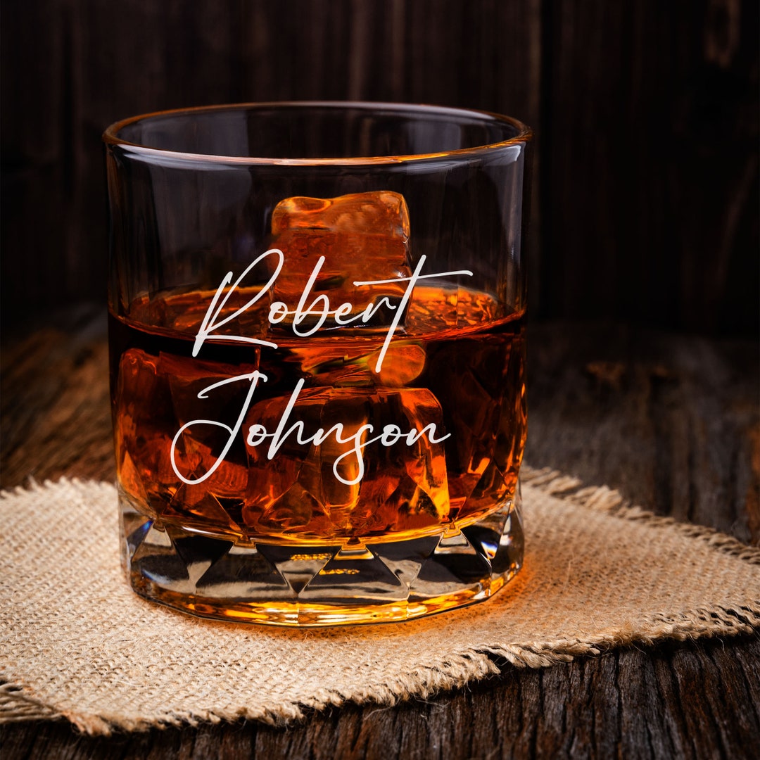 Custom Handwriting Name Whiskey Glass, Personalized Rock Glass, Whiskey ...