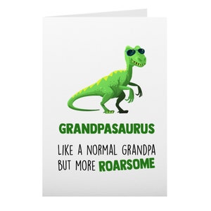 Funny Grandpa Birthday Card, Grandpasaurus Birthday Card, Grandfather ...