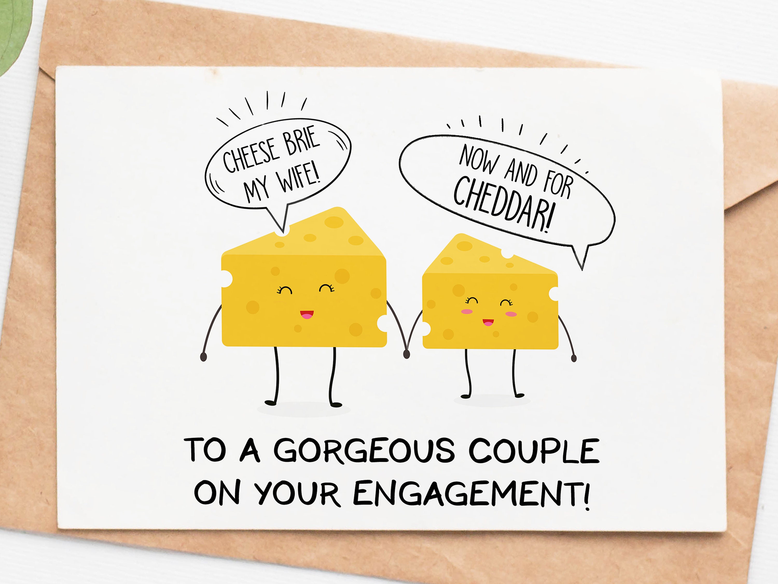 Cheesy Pun Engagement Card, Funny Engagement Gifts for Couple, Newly ...