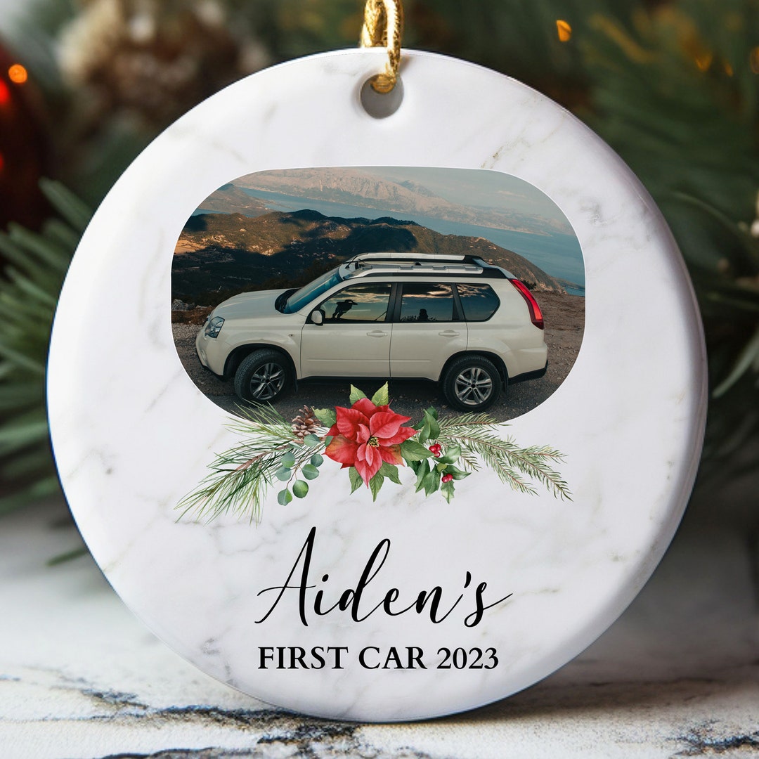 First Car Ornament Personalized, Custom New Driver Ornament, Christmas ...