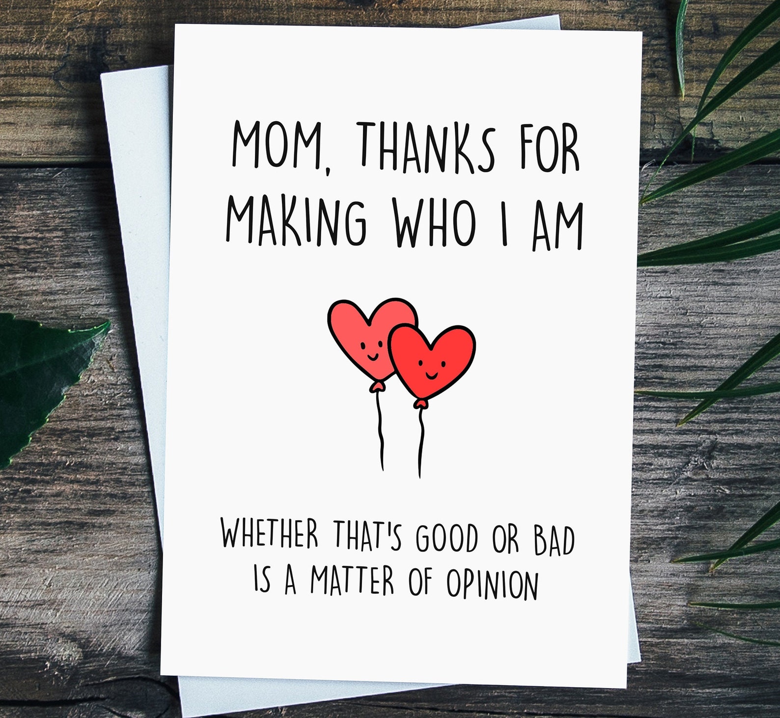 Thank You Card for Mom, Funny Mothers Day Card, Sarcastic Mom Birthday ...