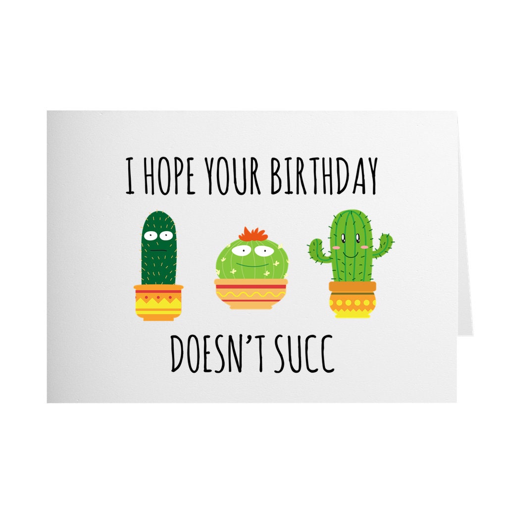 Funny Cactus Birthday Card Hope Your Birthday Doesn't | Etsy