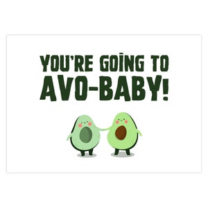 Avocado Pun New Baby Card, Funny Baby Shower Card for Sister or Friend ...