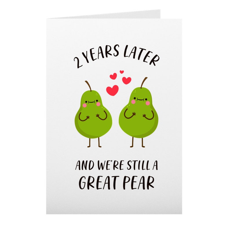 2 Year Anniversary Card Great Pear Funny Love Card Husband - Etsy