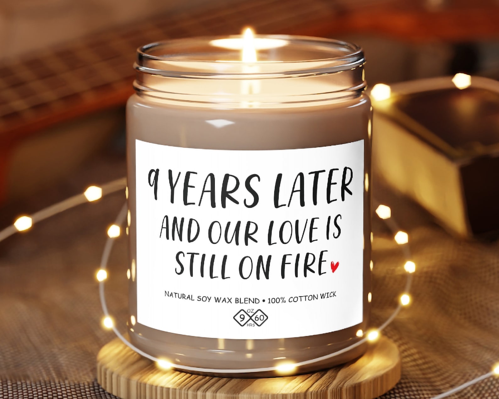 9th Anniversary Gift for Him or Her 9 Year Anniversary Soy - Etsy