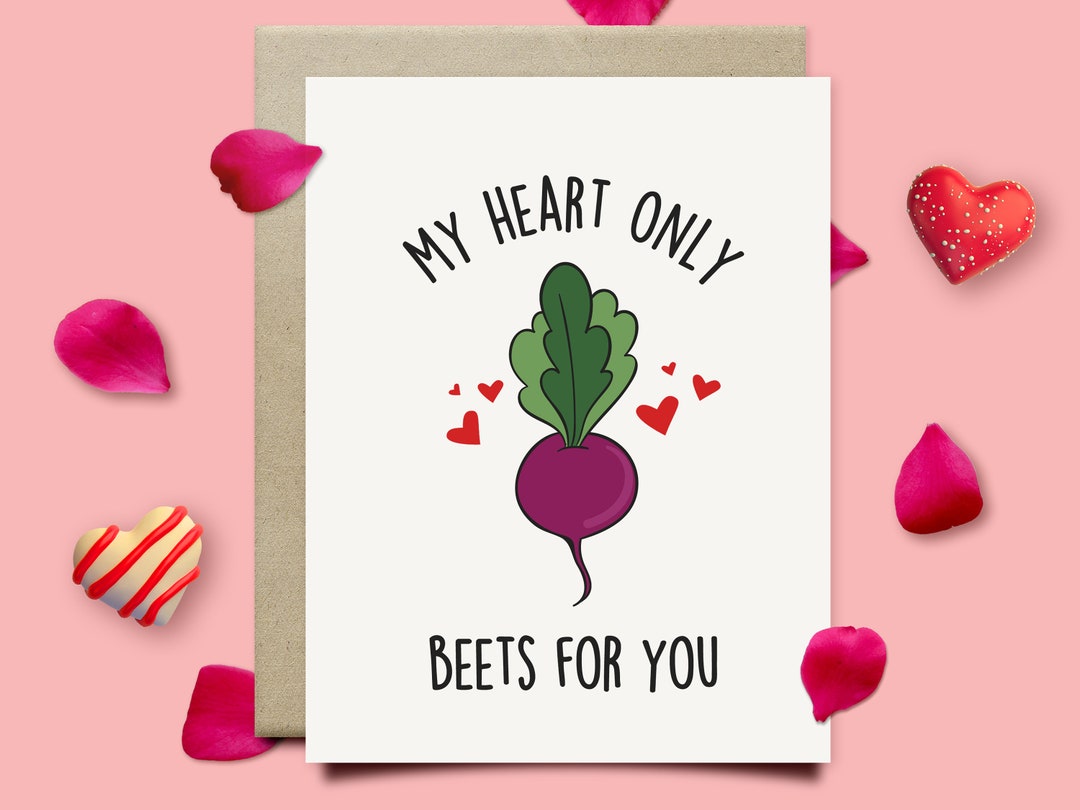 Romantic Valentines Day Card for Him, My Heart Only Beets for You ...