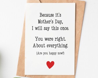 You Were Right Card - Etsy