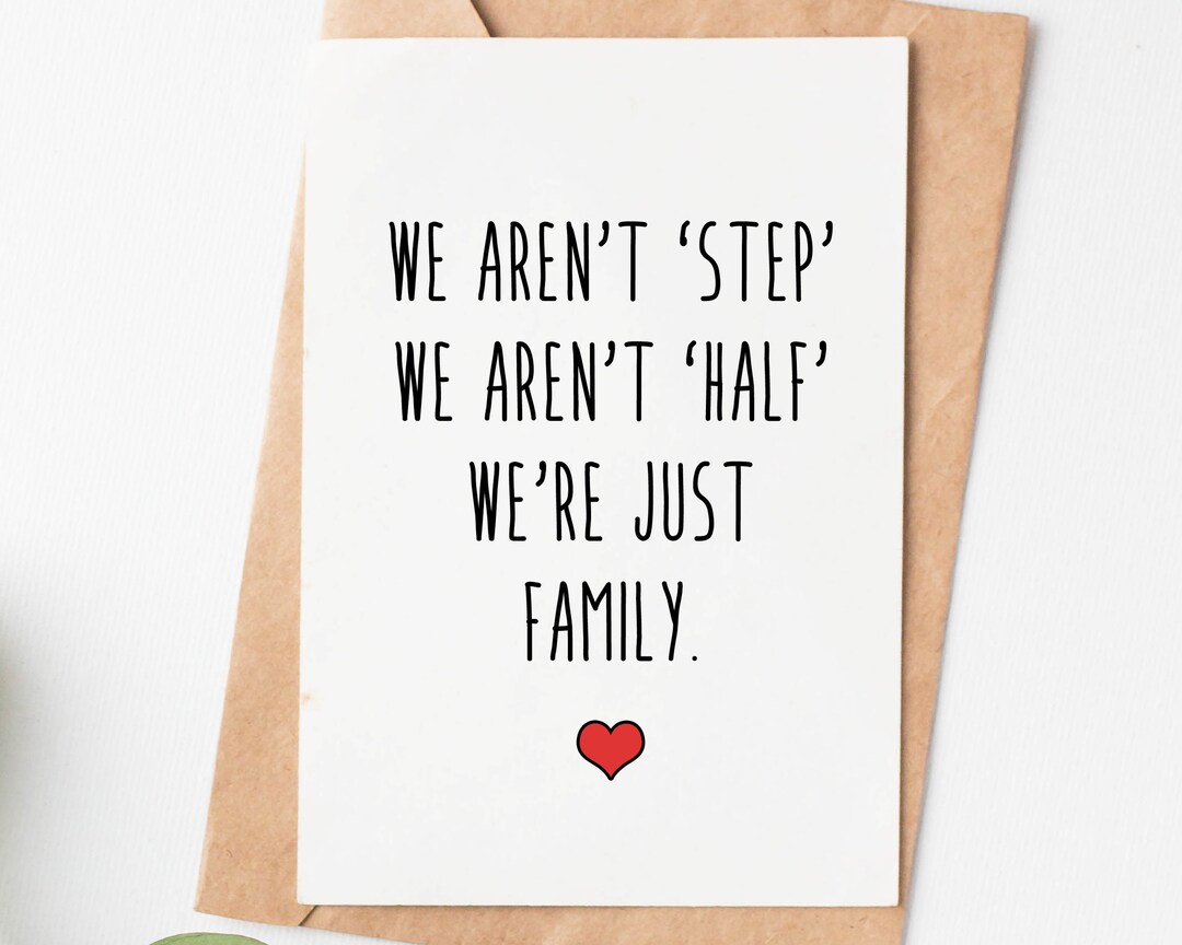 Fathers Day Card for Step Dad, We're Just Family Card, Fathers Day Gift ...