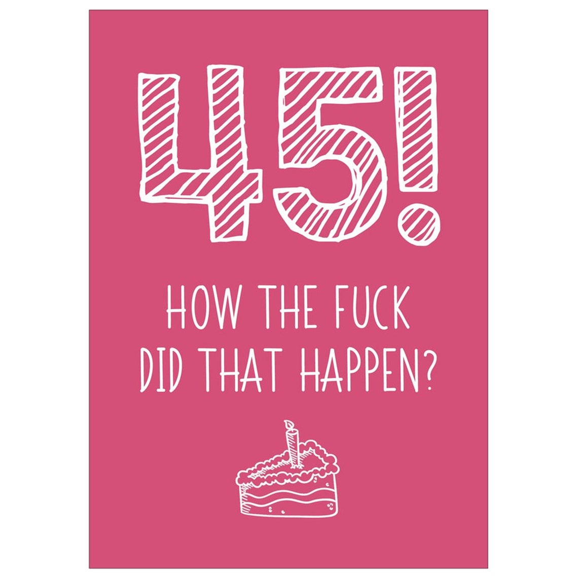 Funny 45th Birthday Card for Sister Brother Wife Husband Coworker, 45th ...
