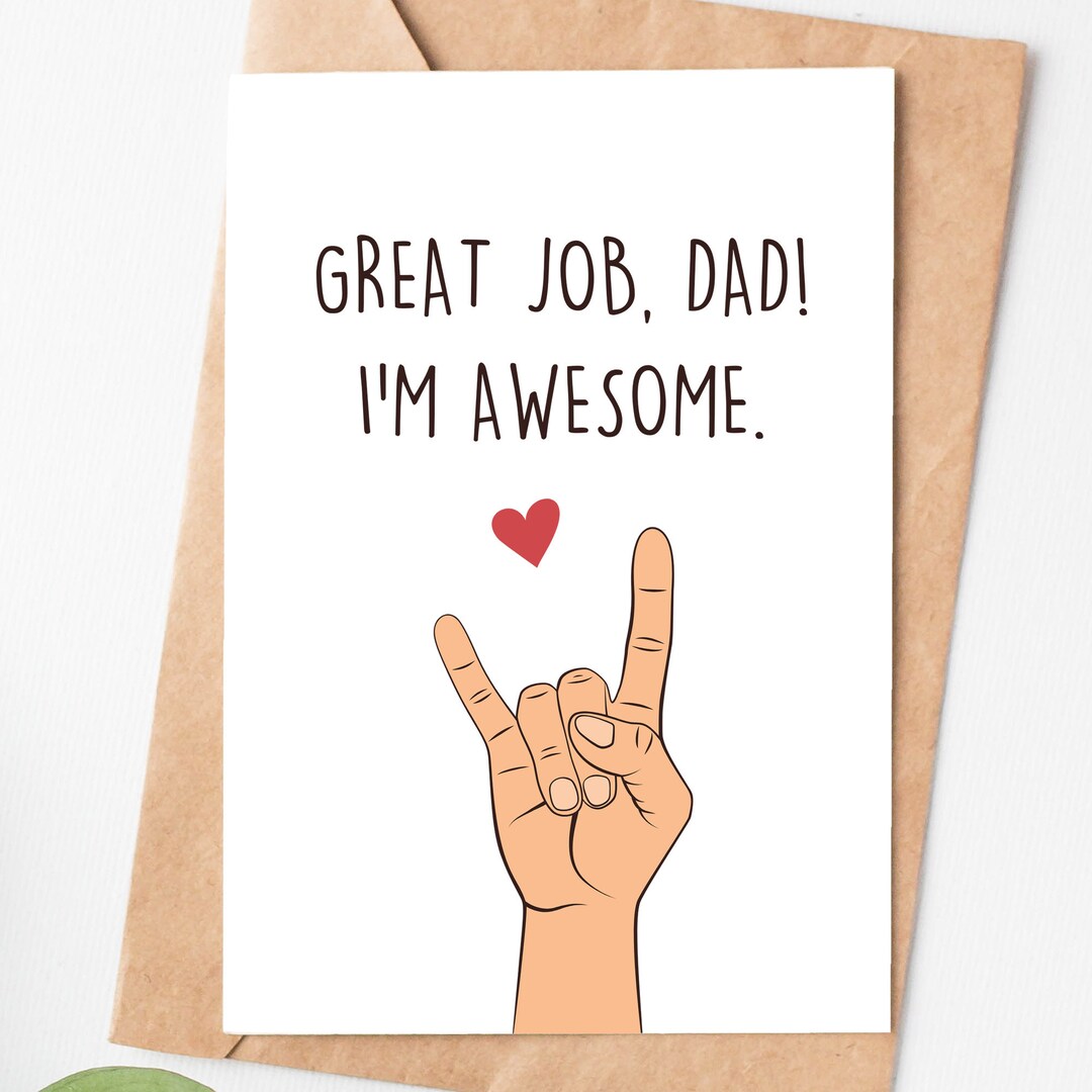 Funny Fathers Day Card From Daughter, Dad Birthday Card, Rude Card for ...