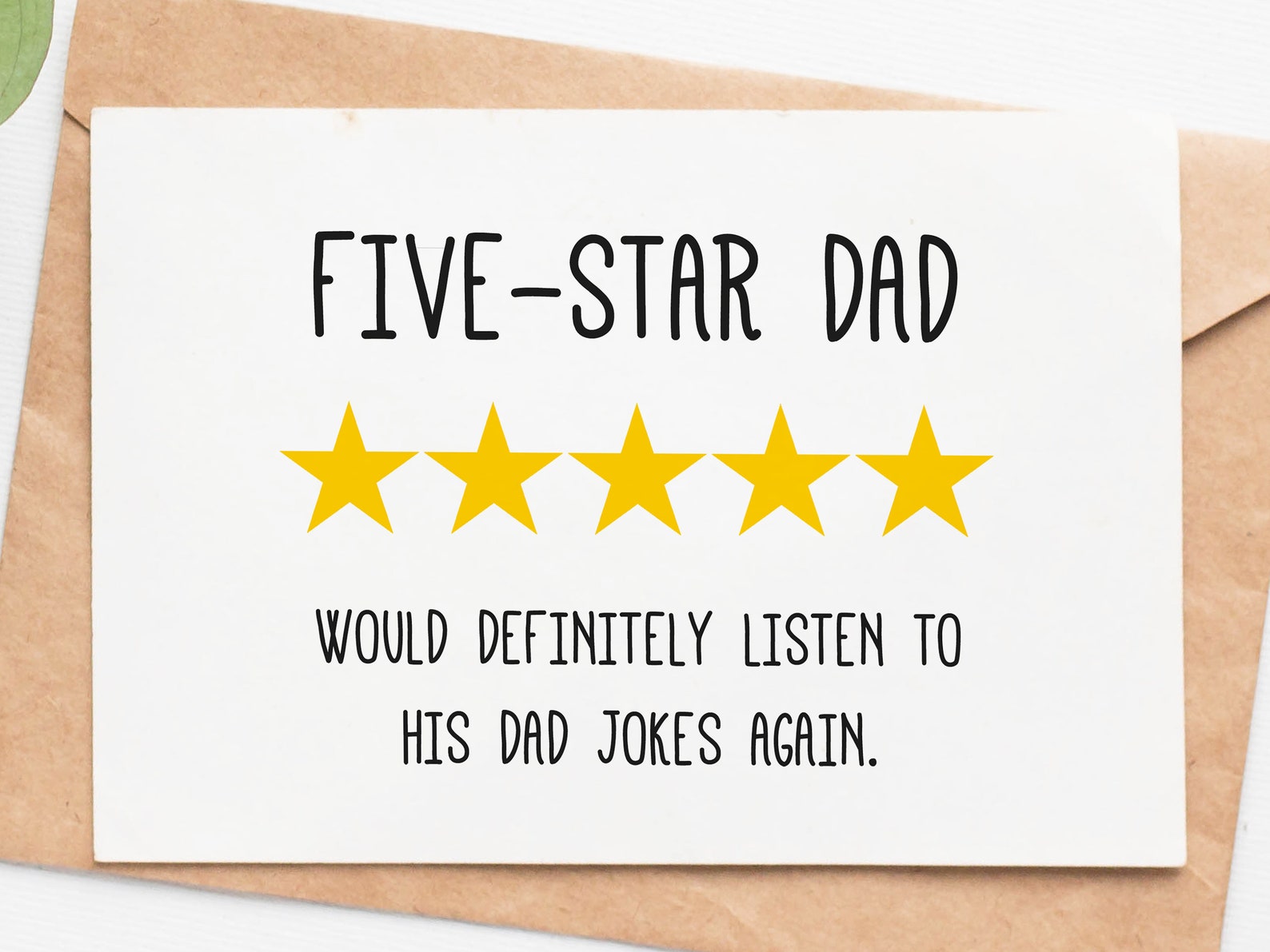 Five Star Dad Card Funny Fathers Day Card Dad Jokes Card Etsy