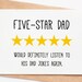 Five-star Dad Card, Funny Fathers Day Card, Dad Jokes Card, Sarcastic ...