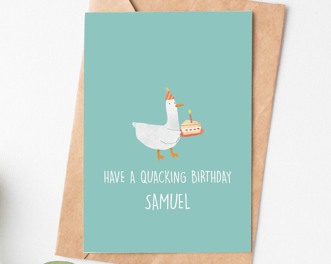 Duck Pun Birthday Card, Funny Greeting Card, Personalized Bday Card ...