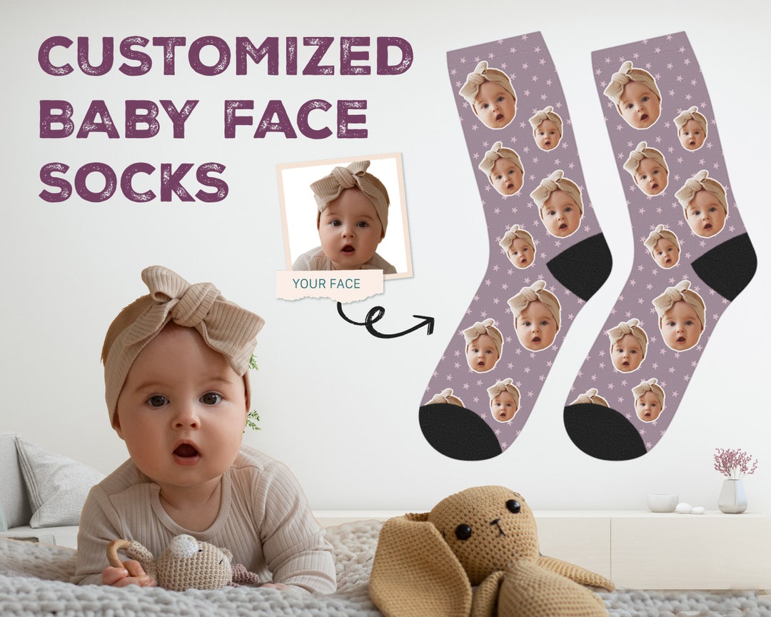 Custom Baby Face Socks, Personalized Christmas Gift for Husband Wife ...