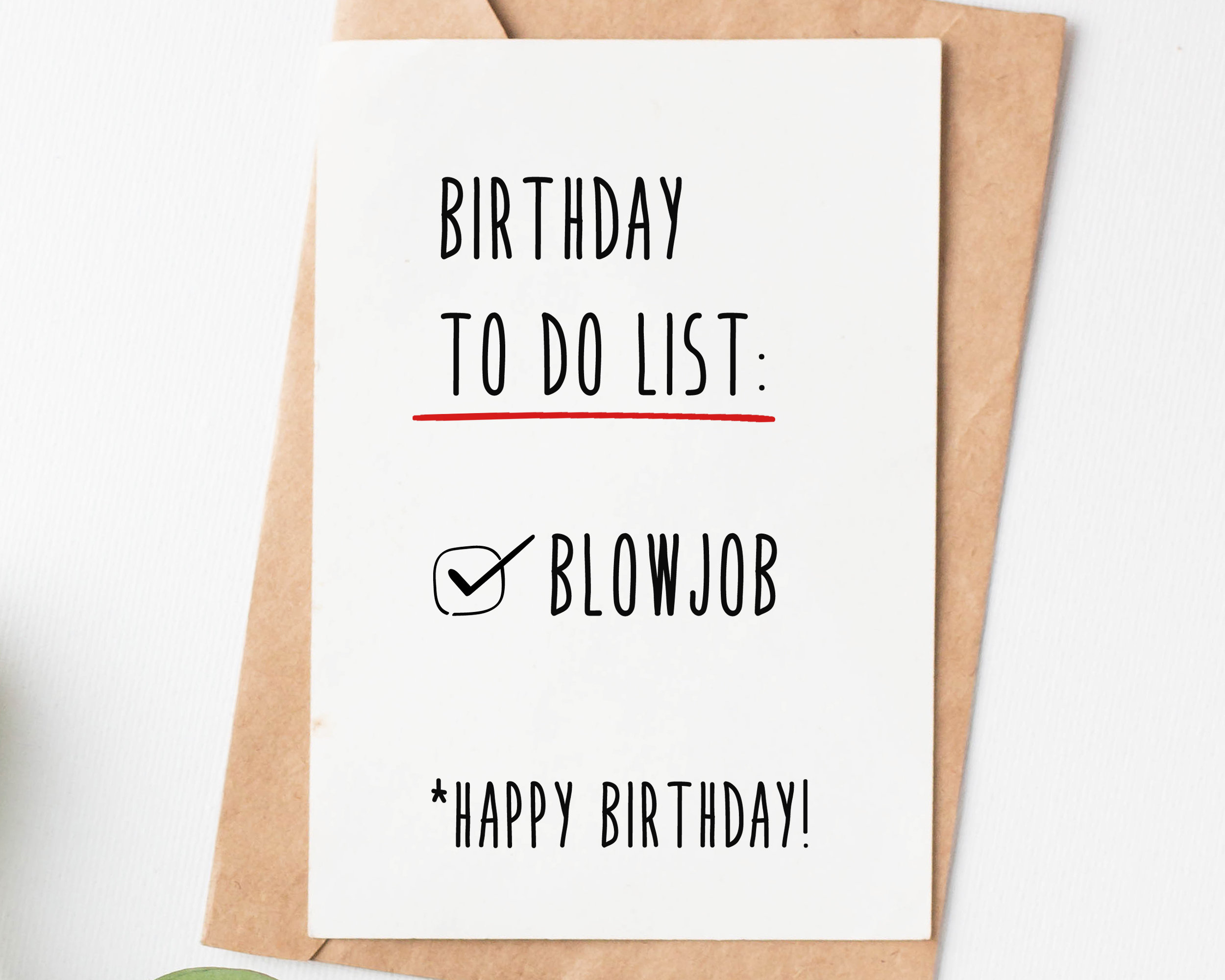 Birthday To Do List Blowjob Card Naughty 30th Birthday Card Etsy