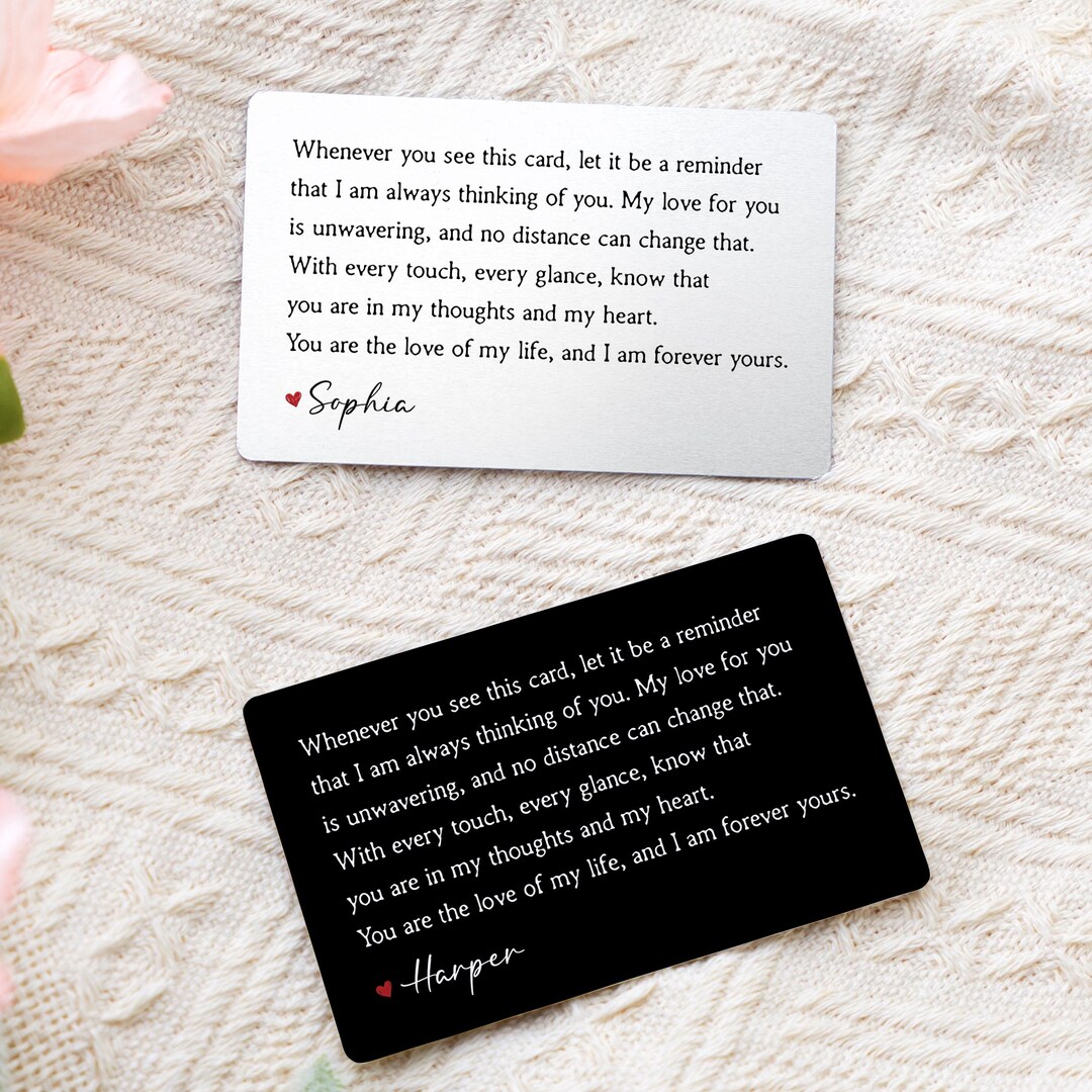 Custom Metal Wallet Card, Personalized Valentines Day Gift for Him ...