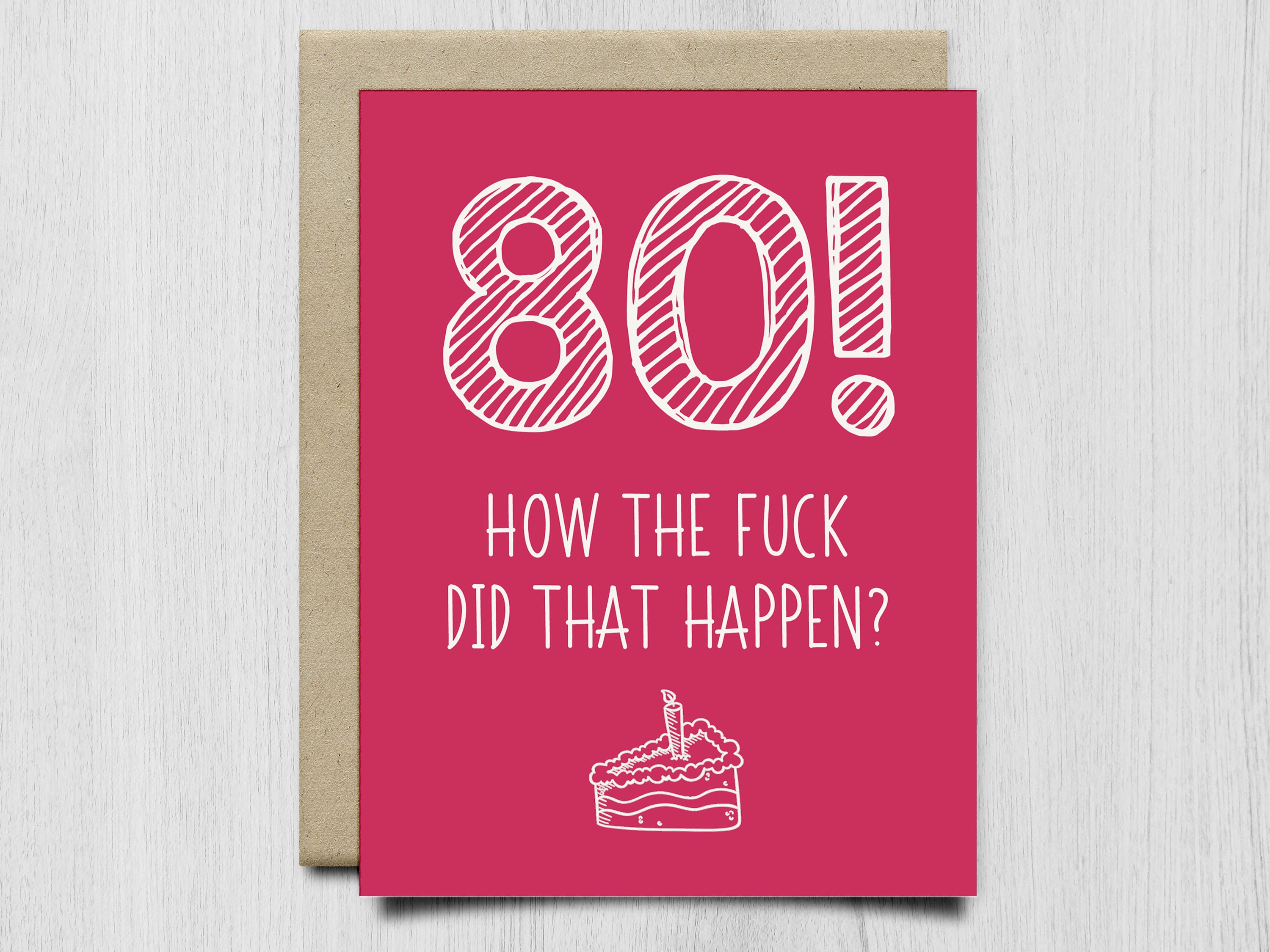 Funny 80th Birthday Card for Mom Dad Aunt Uncle Grandma - Etsy
