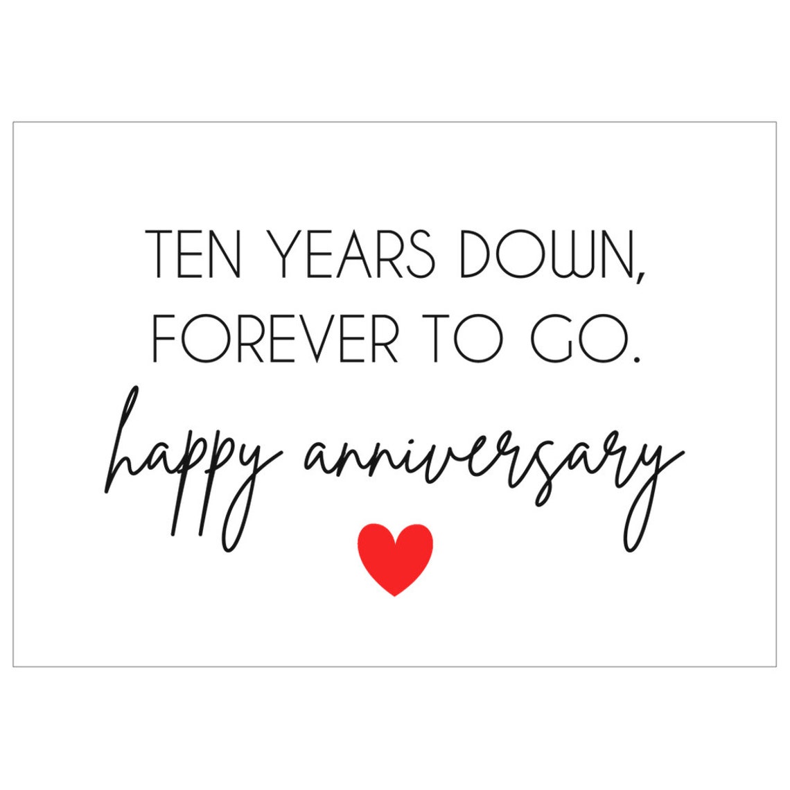 10th Wedding Anniversary Card For Husband Wife Tenth Etsy 10th-wedding-anniversary-card-for-husband-wife-tenth-etsy
