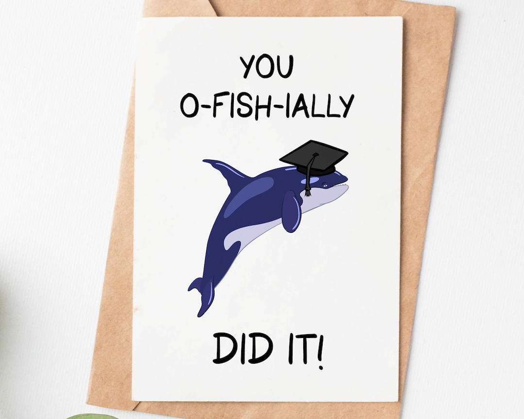 Fish Pun Graduation Card, Congratulations Card, Funny Grad Card ...