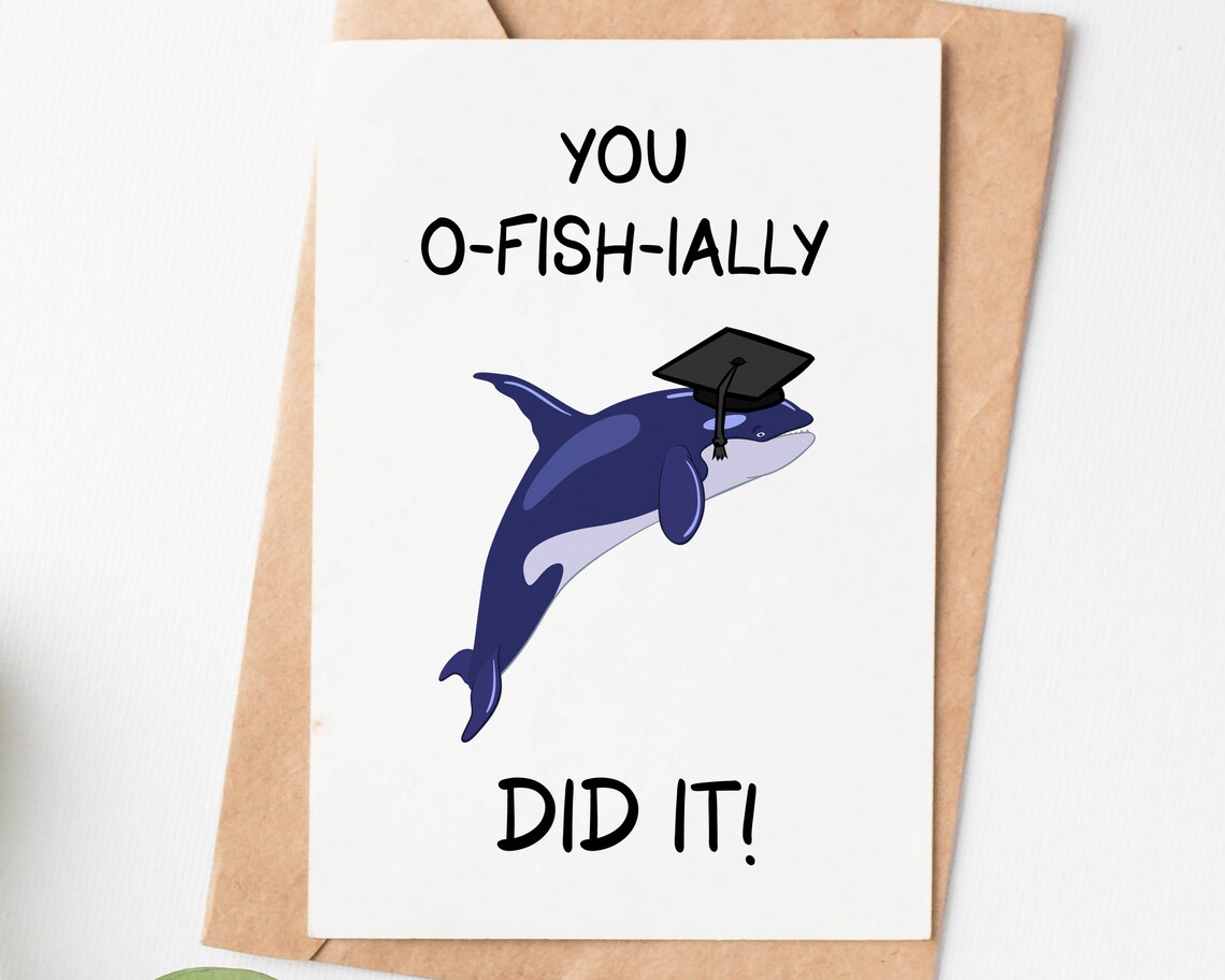 Fish Pun Graduation Card Congratulations Card Funny Grad | Etsy