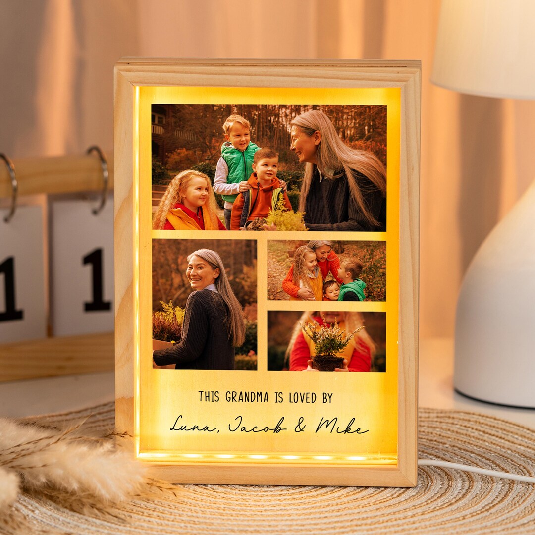 Grandma Photo Light Box, Personalized Mothers Day Gift for Grandma ...