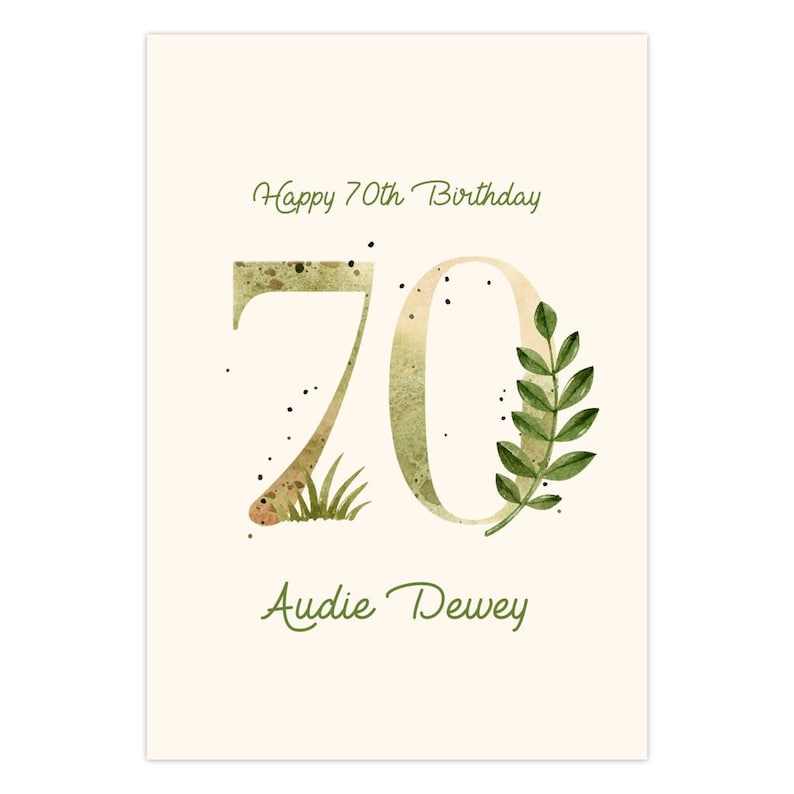 Personalized 70th Birthday Card for Women Turning 70 Flowers - Etsy