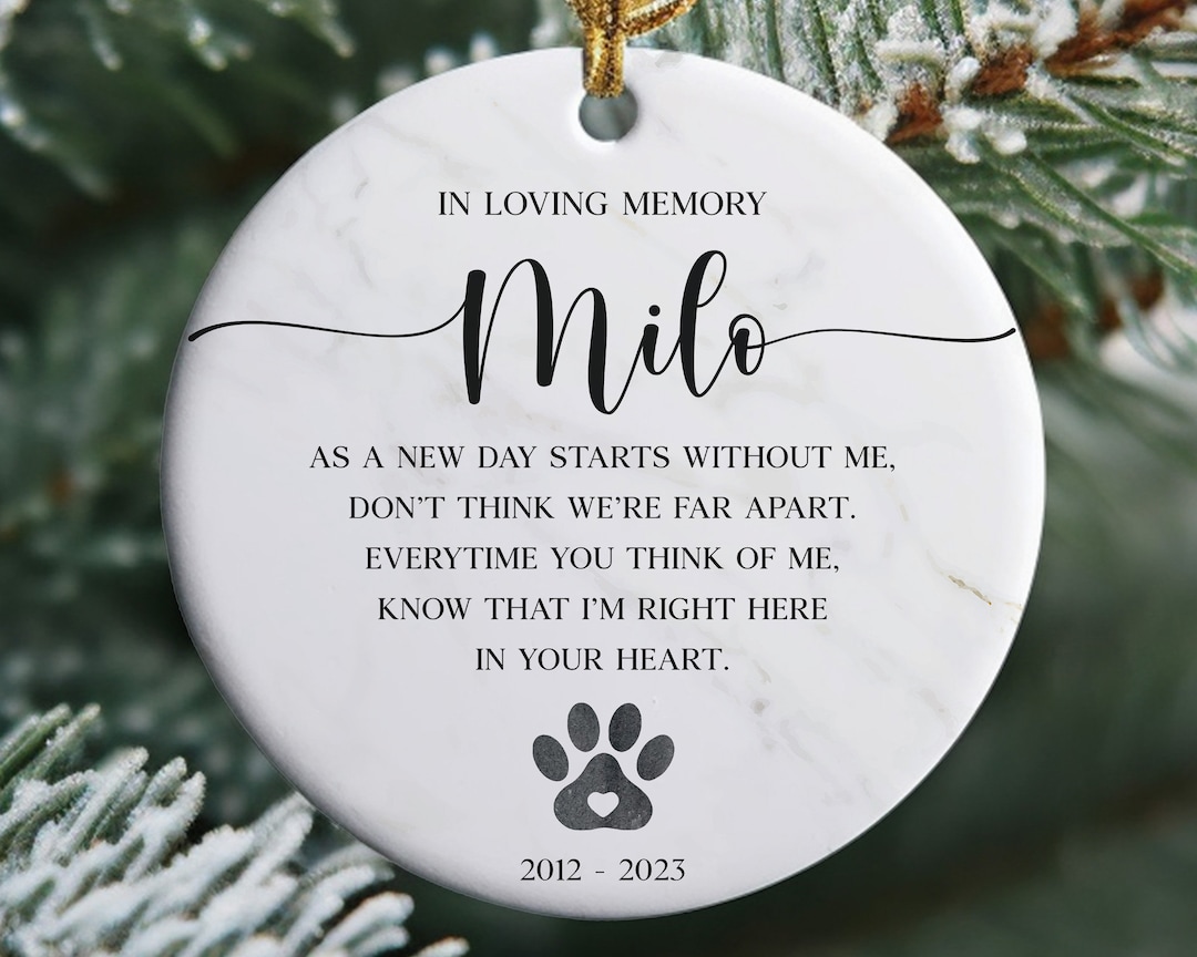 In Memory of Dog Ornament, Remembrance Pet Ornament, Personalized ...