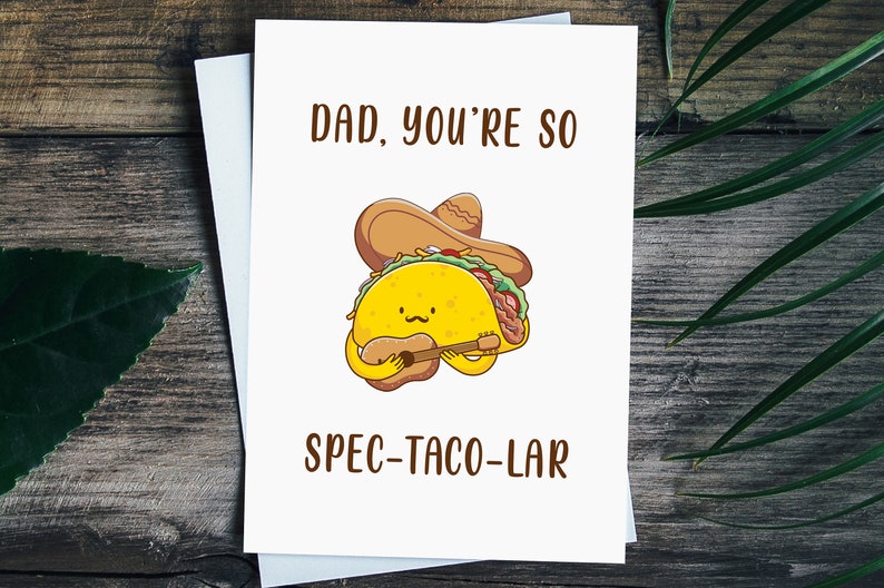 You're so Spec-taco-lar Pun Card for Dad Cute Fathers Day - Etsy