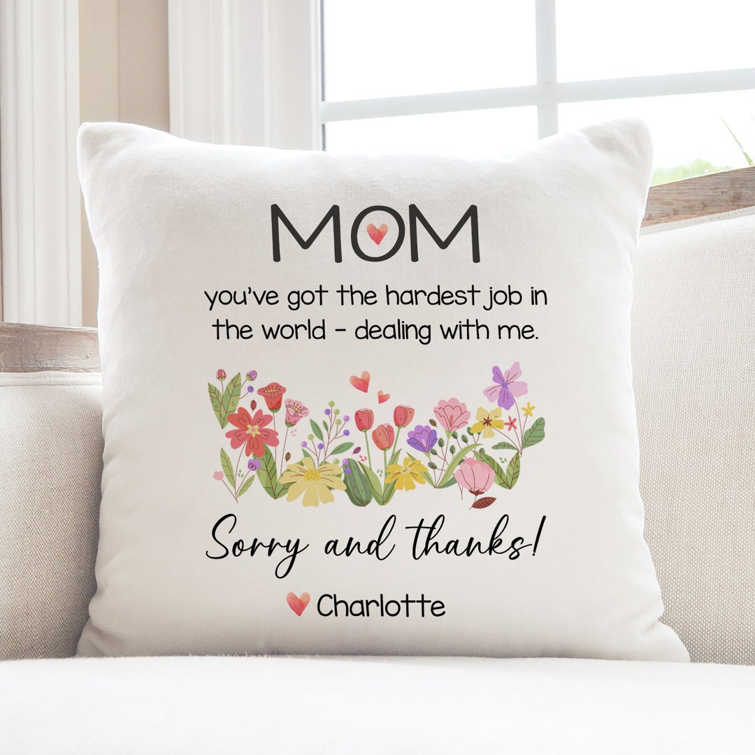 Funny Mom Pillow Cover, Mom Birthday Gift From Daughter, Personalized ...