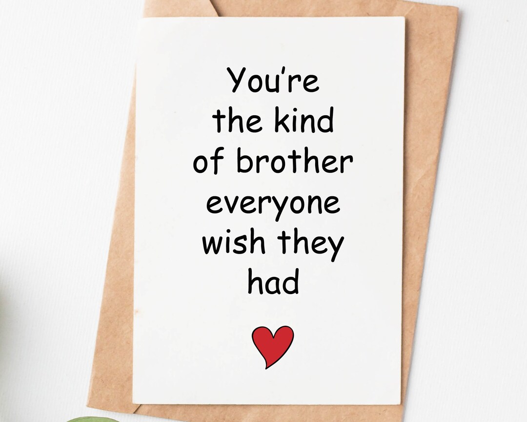 Brother Birthday Card, Funny Birthday Card for Brother, Brother Gift ...