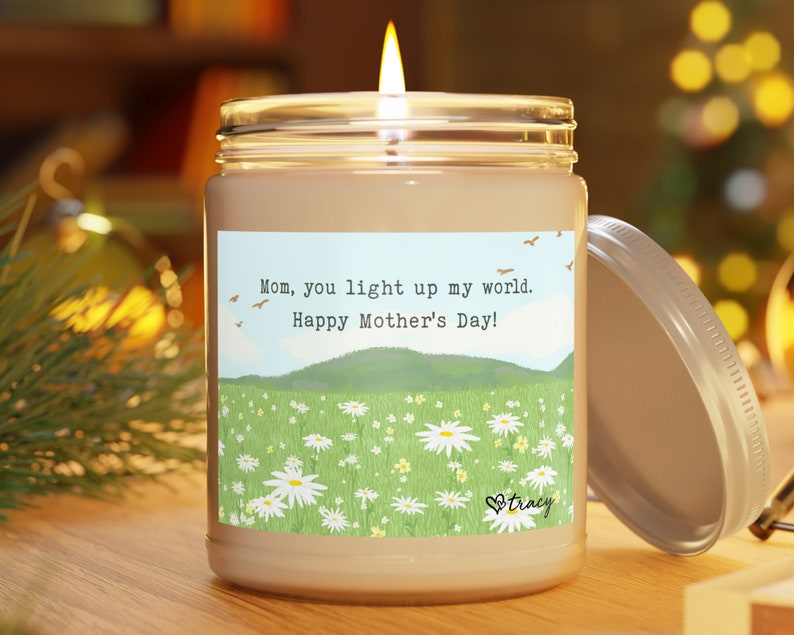 Mom You Light up My World Scented Soy Candle, Happy Mother's Day Gift ...