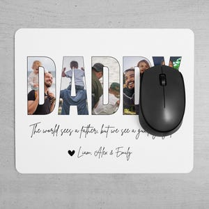 Daddy Mousepad, Fathers Day Gift From Kids, Custom Photo Mousepad ...